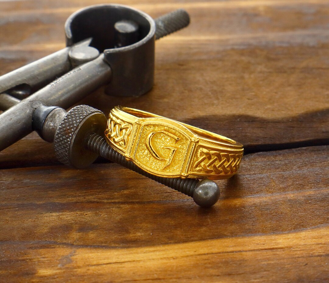 Wikinger Ring mit Monogramm, nordischer Ring mit Initialen, Wikinger ...