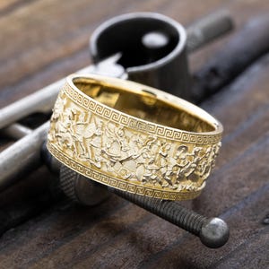 Alexander the Great Ring, Solid 14k Gold Ring, Men's Wedding Ring ...