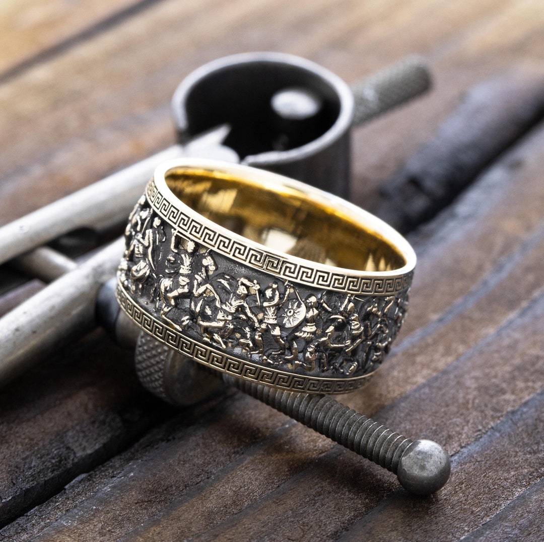 Alexander the Great Ring, Solid 14k Oxidized Black Gold Ring, Custom ...