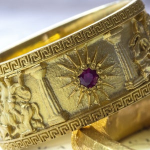 Alexander the Great Ring, Solid 14k Gold Ring, Men's Wedding Ring ...