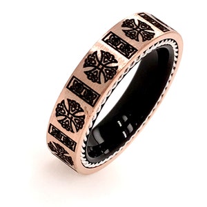 Tungsten Cross Ring - Men's Tungsten Ring - Celtic Tungsten Ring ...