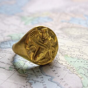 14k Gold Ring Ancient Persian Ring Signet Ring Historic Jewelry ...