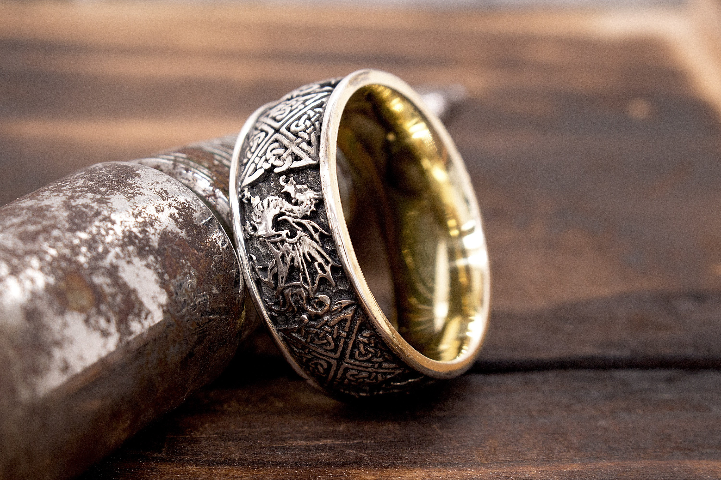 Celtic Ring Celtic Dragon Ring Celtic Knot Ring Irish Knot - Etsy