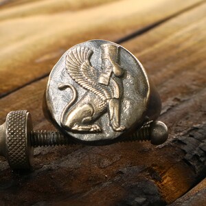 Ancient Persian Ring Signet Ring Oxidized Silver Ring Historic Persian ...