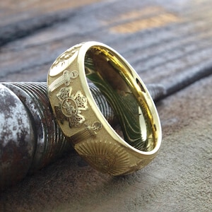 Masonic Ring, Men's 14k Gold Masonic Ring, Mason Ring, Freemason Ring ...
