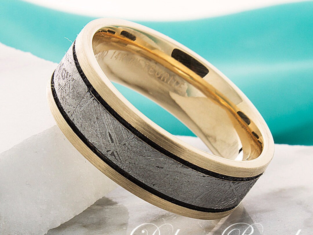 Meteorite Ring - Gibeon Meteorite Ring - Meteorite Wedding Band ...