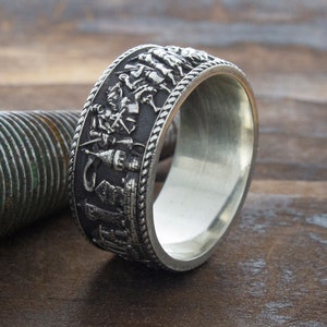 Medieval Battlefield Ring, Medieval Knight Ring, Gothic Ring, Silver ...