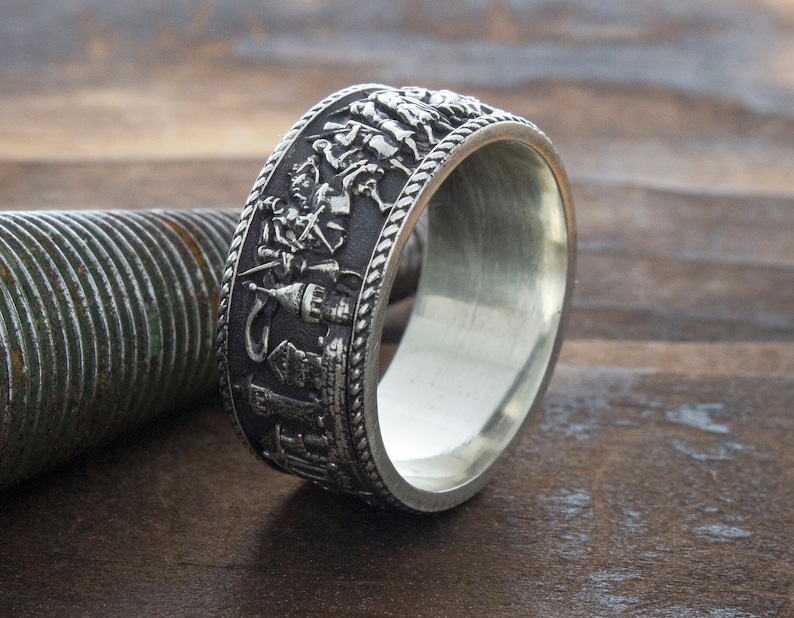 Medieval Battlefield Ring, Medieval Knight Ring, Gothic Ring, Silver ...