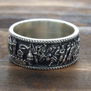 Medieval Battlefield Ring, Medieval Knight Ring, Gothic Ring, Silver ...