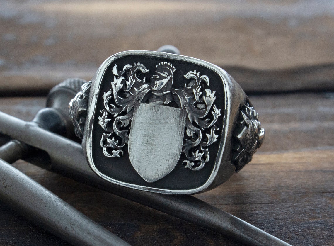 Make Your Own Signet Ring Silver Signet Ring Family Crest - Etsy