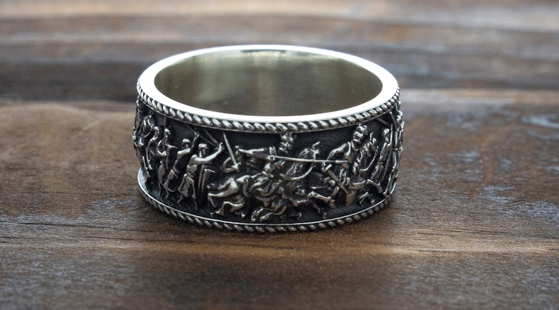 Medieval Battlefield Ring, Medieval Knight Ring, Gothic Ring, Silver ...