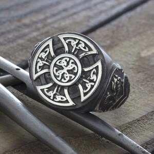 Silver Celtic Ring, Celtic Cross Ring, Celtic Knot Ring, Irish Ring ...