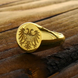 Holy Roman Empire Eagle Ring, Germanic Ring, Wax Seal Intaglio Signet ...