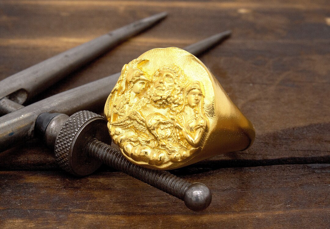 Ancient Greek Ring, Gold Greek Ring, Hellenic Ring, Antique 14k Gold ...