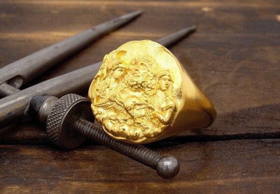 Ancient Greek Ring Gold Greek Ring Hellenic Ring Antique - Etsy