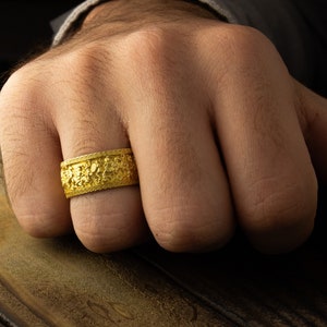Alexander the Great Ring, Solid 14k Gold Ring, Men's Wedding Ring ...