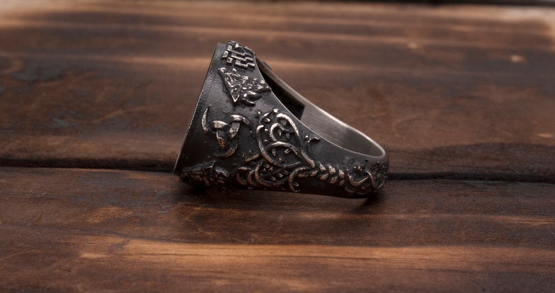 Sterling Silver Viking Ring Viking Runes Ring Norse Ring - Etsy