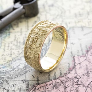 Roman Emperor Caracalla's Relief Solid Gold Ring, 10mm Solid 14k Gold ...