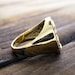 Janus Solid Gold Signet Ring, 14k Yellow Gold Signet Ring, Handmade ...