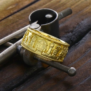 Medieval Battlefield Ring, Medieval Knight Ring, Gothic Ring, 18k Solid ...