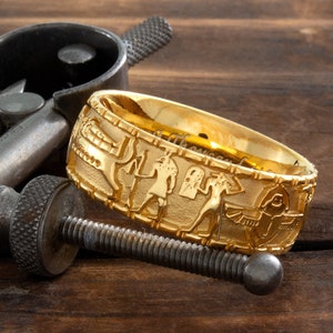 Egyptian Gold Ring, Hieroglyphic Ring, Ancient Ring, Cartouche Ring ...