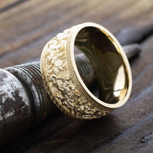 Alexander the Great Ring, Solid 14k Gold Ring, Men's Wedding Ring ...