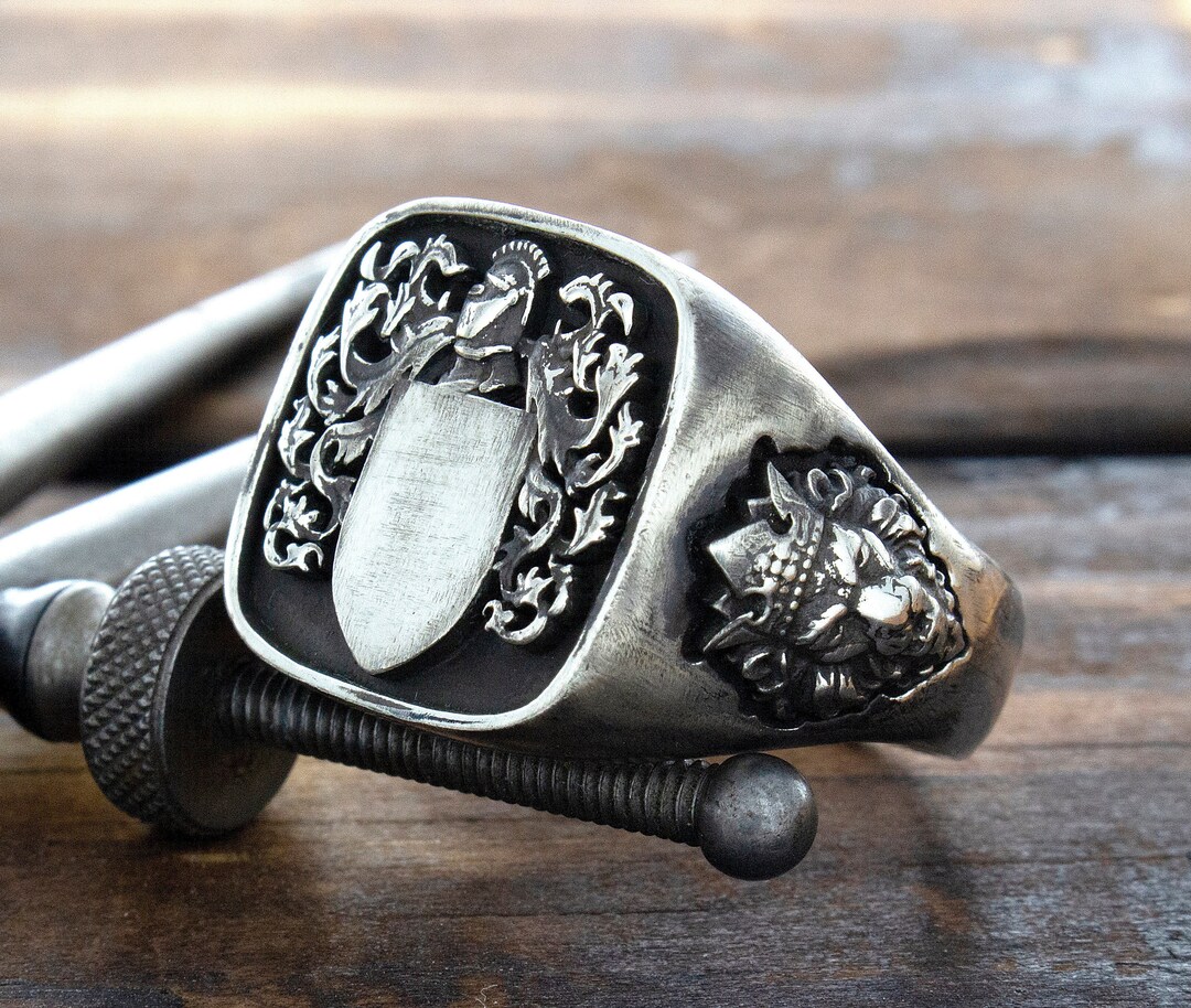 Make Your Own Signet Ring, Silver Signet Ring, Family Crest Ring ...