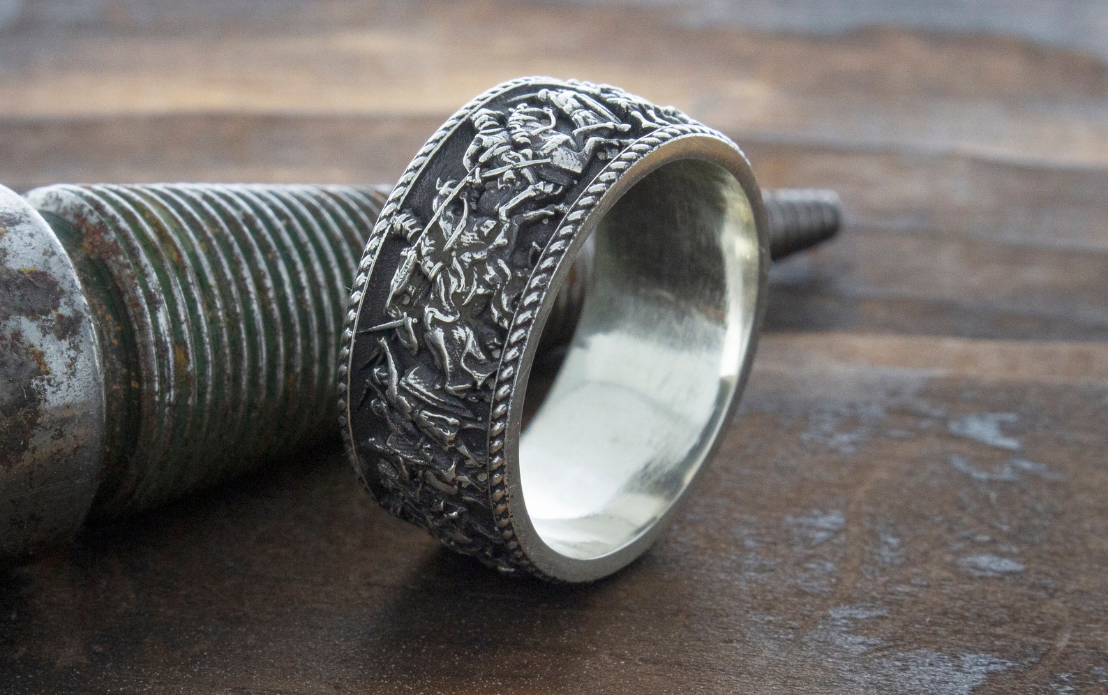 Medieval Battlefield Ring, Medieval Knight Ring, Gothic Ring, Silver ...