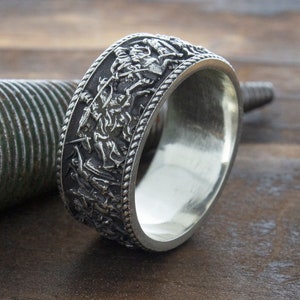 Medieval Battlefield Ring, Medieval Knight Ring, Gothic Ring, Silver ...