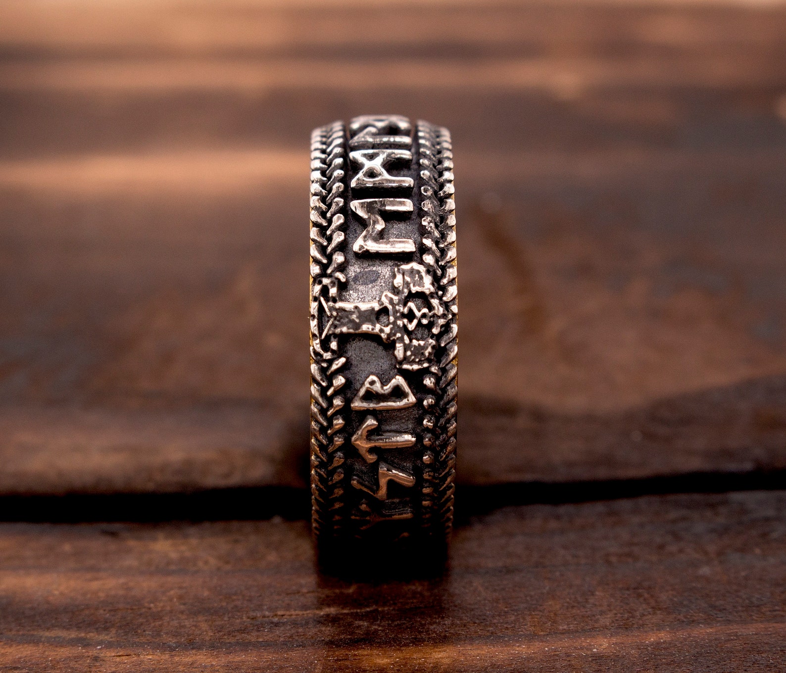 Two Tone Silver Gold Viking Ring Viking Runes Ring Norse - Etsy
