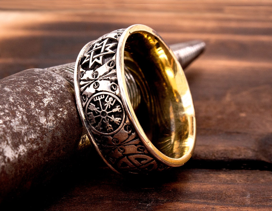 Wedding Ring Silver Gold Viking Ring Viking Rune Ring Norse - Etsy
