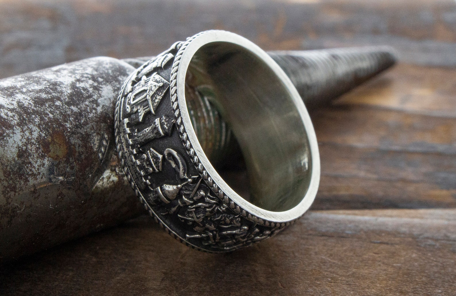 Medieval Battlefield Ring, Medieval Knight Ring, Gothic Ring, Silver ...