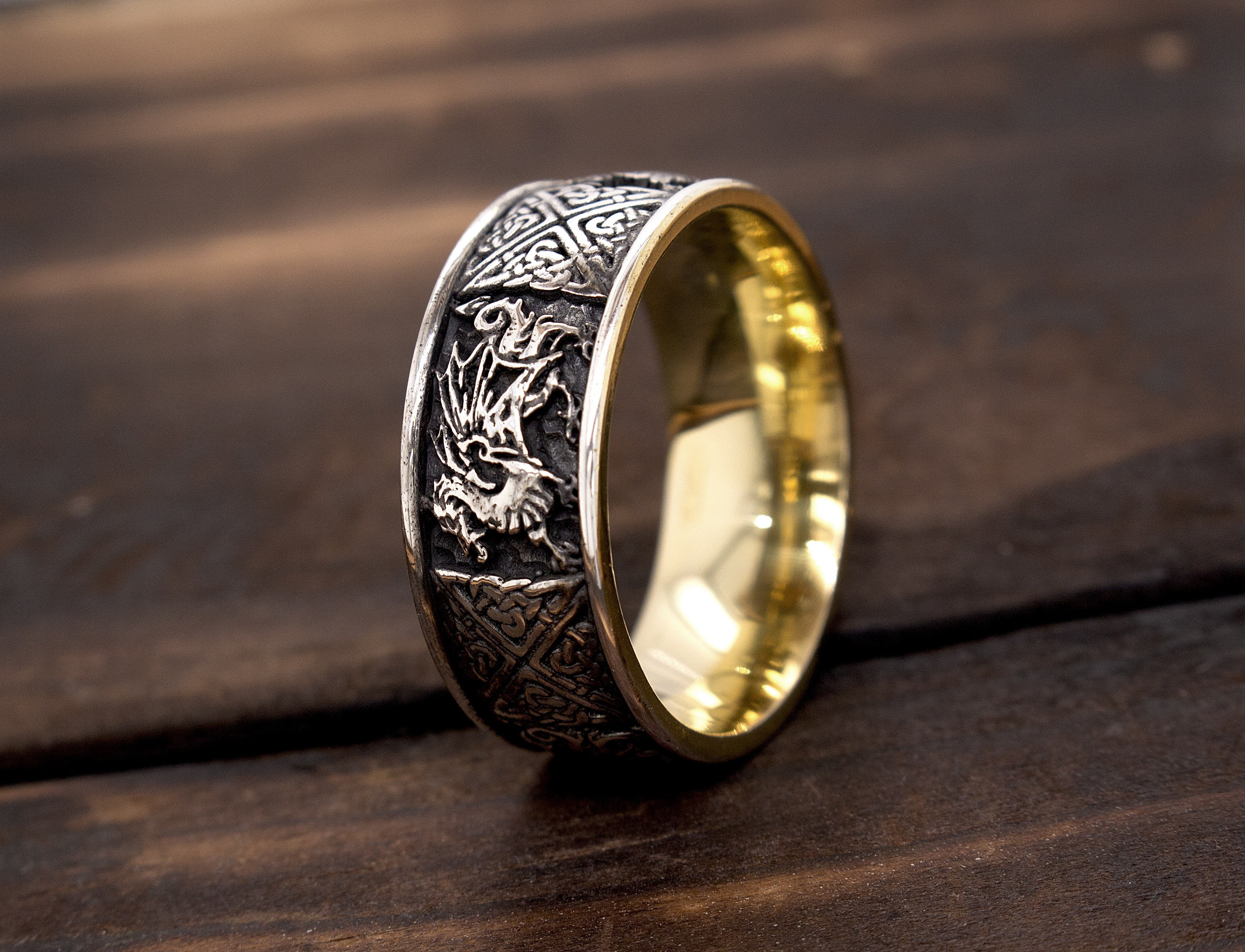 Celtic Ring Celtic Dragon Ring Celtic Knot Ring Irish Knot - Etsy