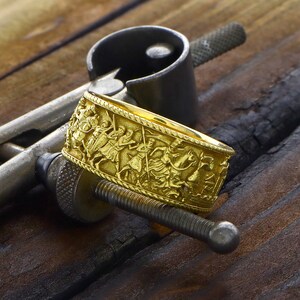 Medieval Battlefield Ring, Medieval Knight Ring, Gothic Ring, 18k Solid ...