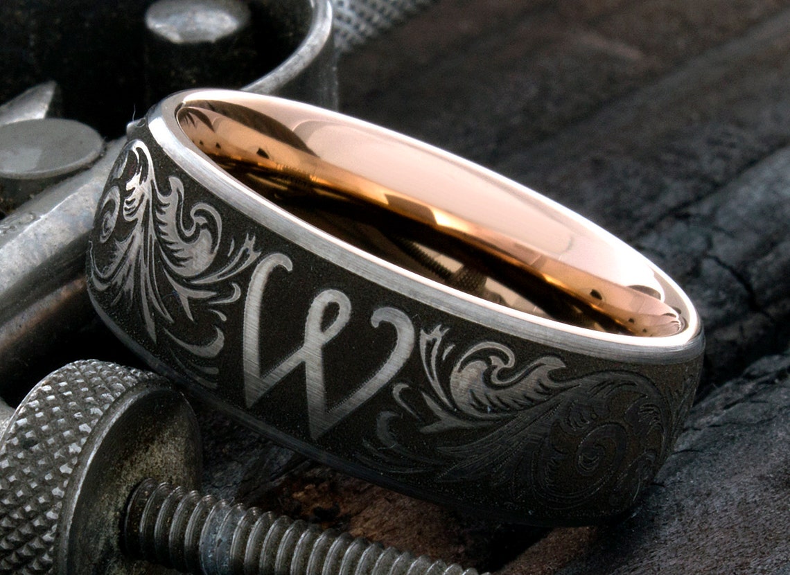Tungsten Ring Tungsten Band Antique Style Ring Custom - Etsy