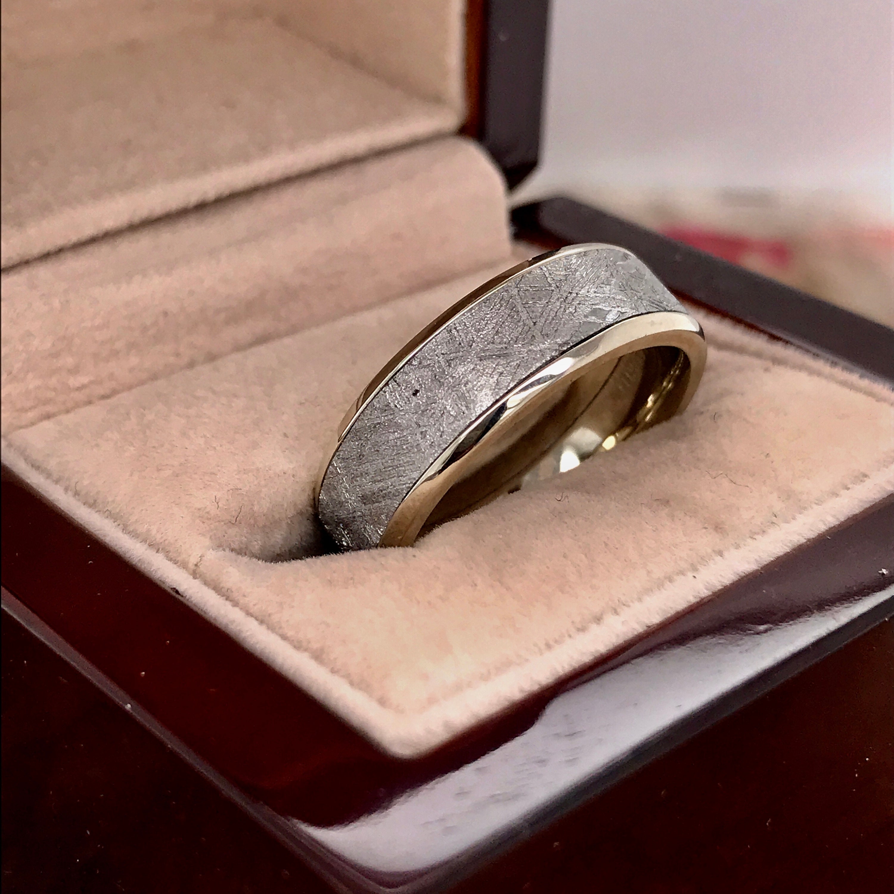 Gold Meteorite Ring Meteorite Mens Ring Mens Wedding Ring | Etsy