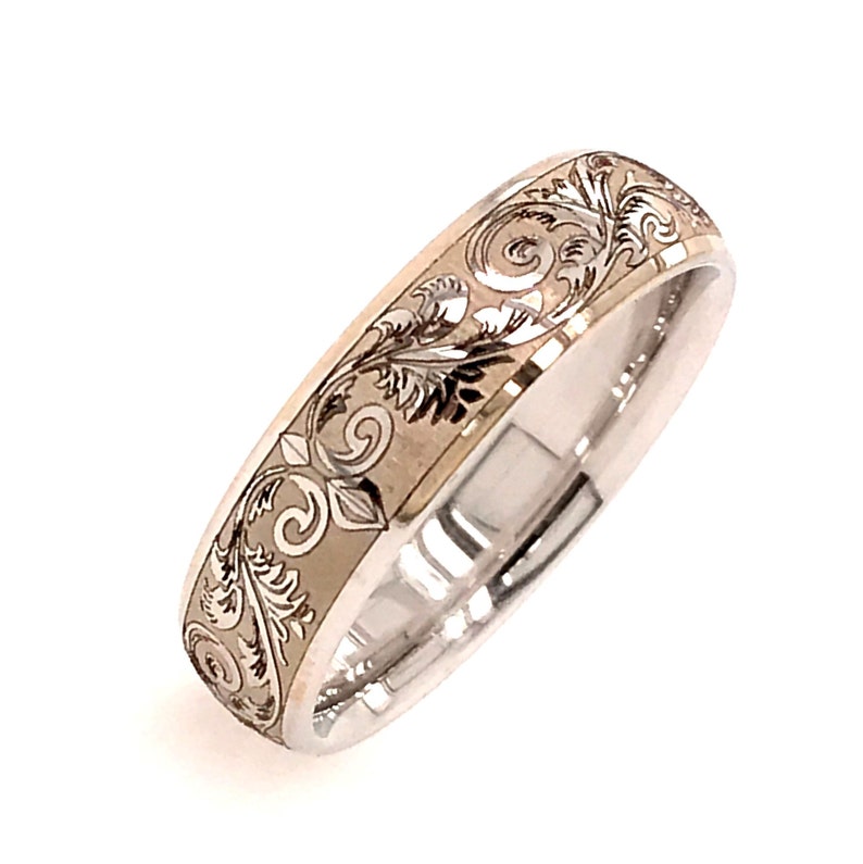 White Gold Ring Solid Gold Ring Custom Wedding Band Ring - Etsy