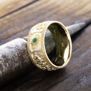 Alexander the Great Ring, Solid 14k Gold Ring, Men's Wedding Ring ...