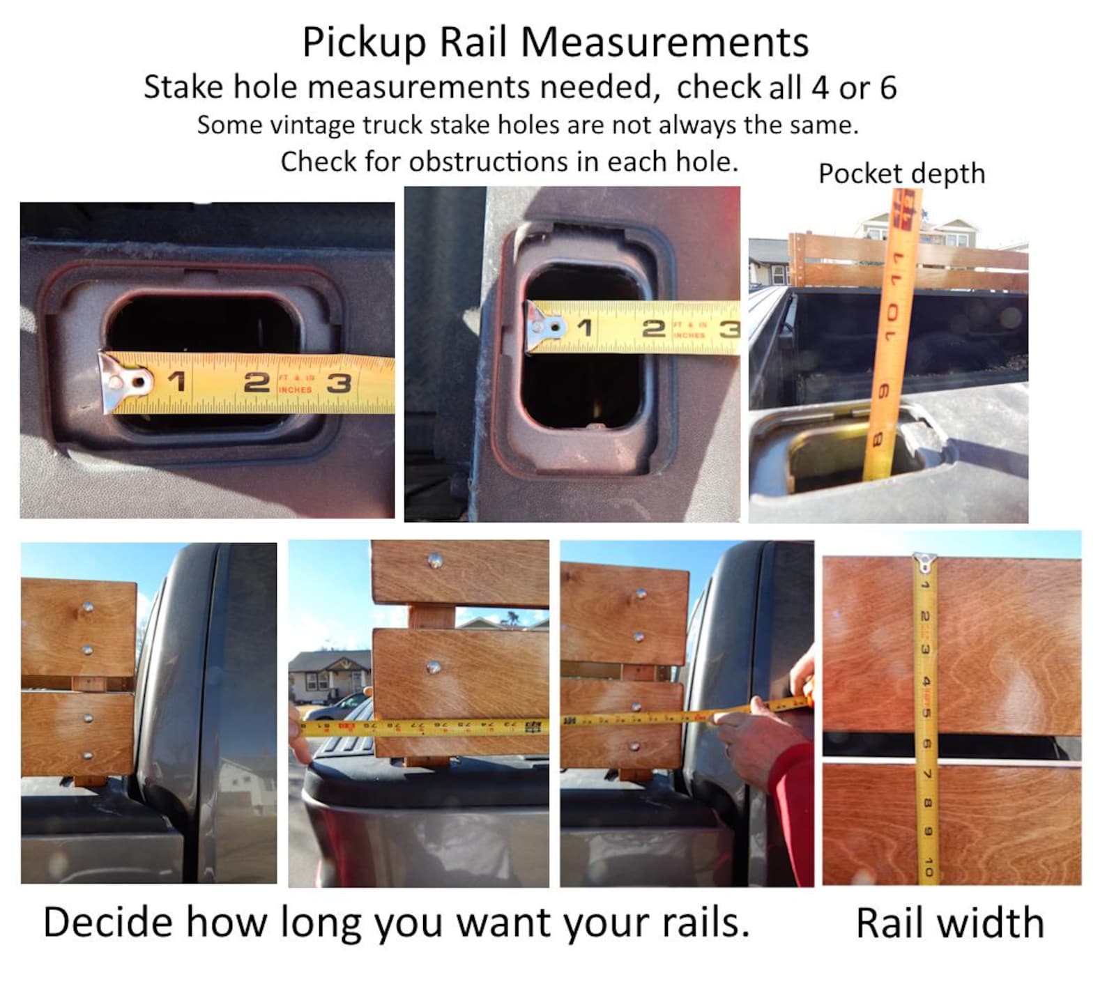 Rustic Wood Truck Bed Rails Kit: Staggered Design, Custom Handmade - Etsy