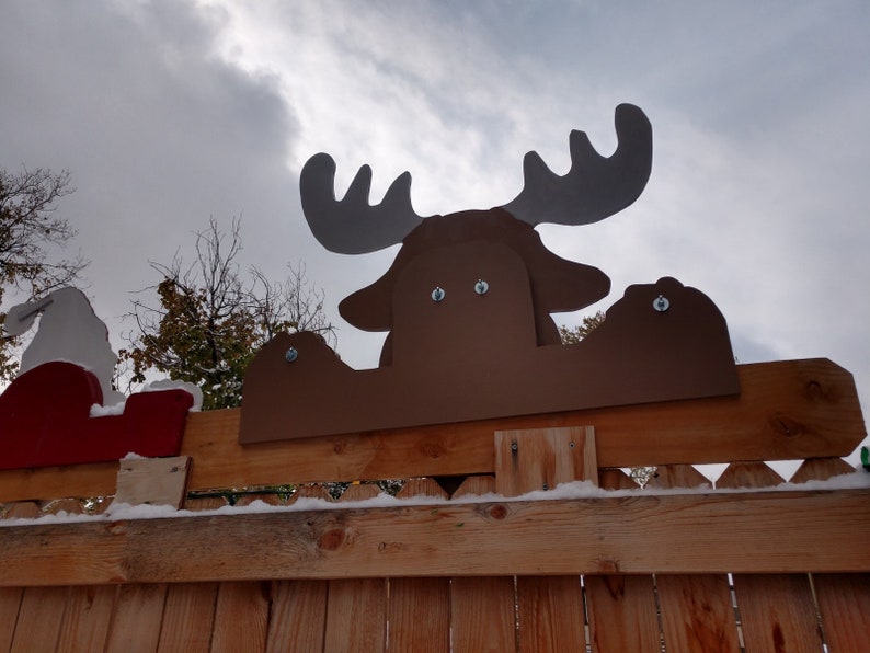 Jumbo Moose Fence Peeker Outdoor Yard Garden Party Playground | Etsy