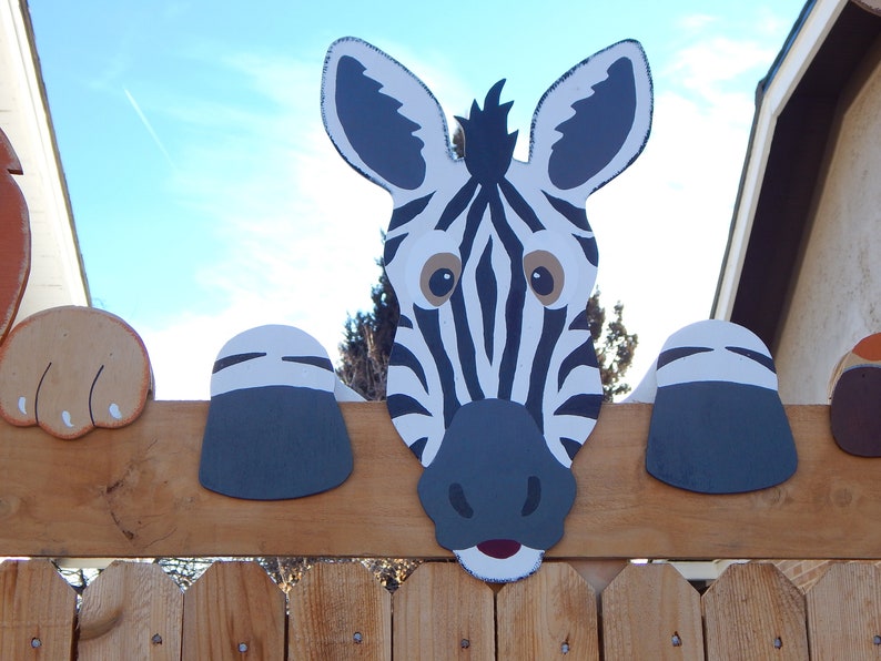 Zebra Fence Peeker Yard Art Garden Zoo Playground Decoration - Etsy