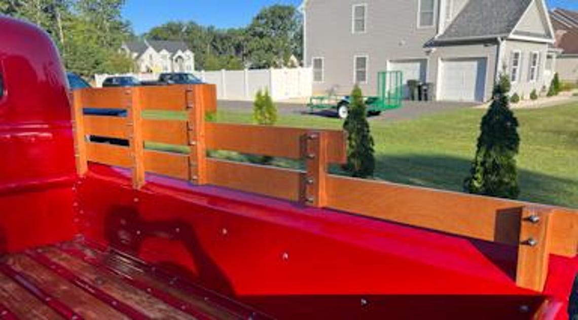 Rustic Wood Truck Bed Rails Kit: Staggered Design, Custom Handmade - Etsy