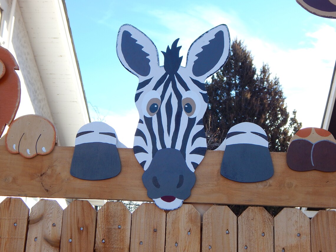 Zebra Fence Peeker Yard Art Garden Zoo Playground Decoration - Etsy