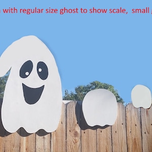 Jumbo Halloween Ghost Fence Peeker Yard Art Garden 24" X 40" Decorative ...