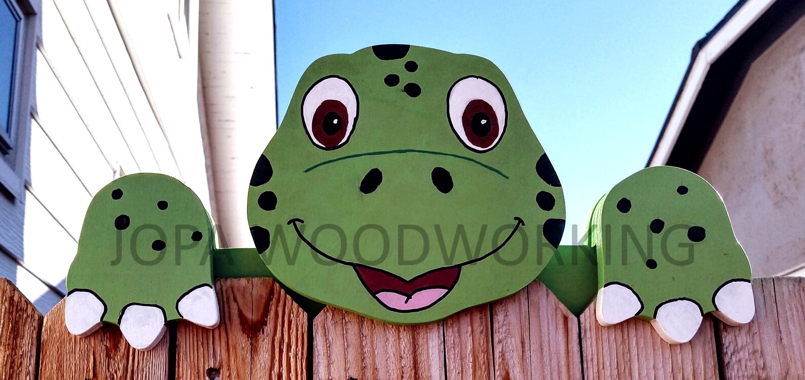 Green Turtle Fence Peeker Yard Art Garden Playground - Etsy