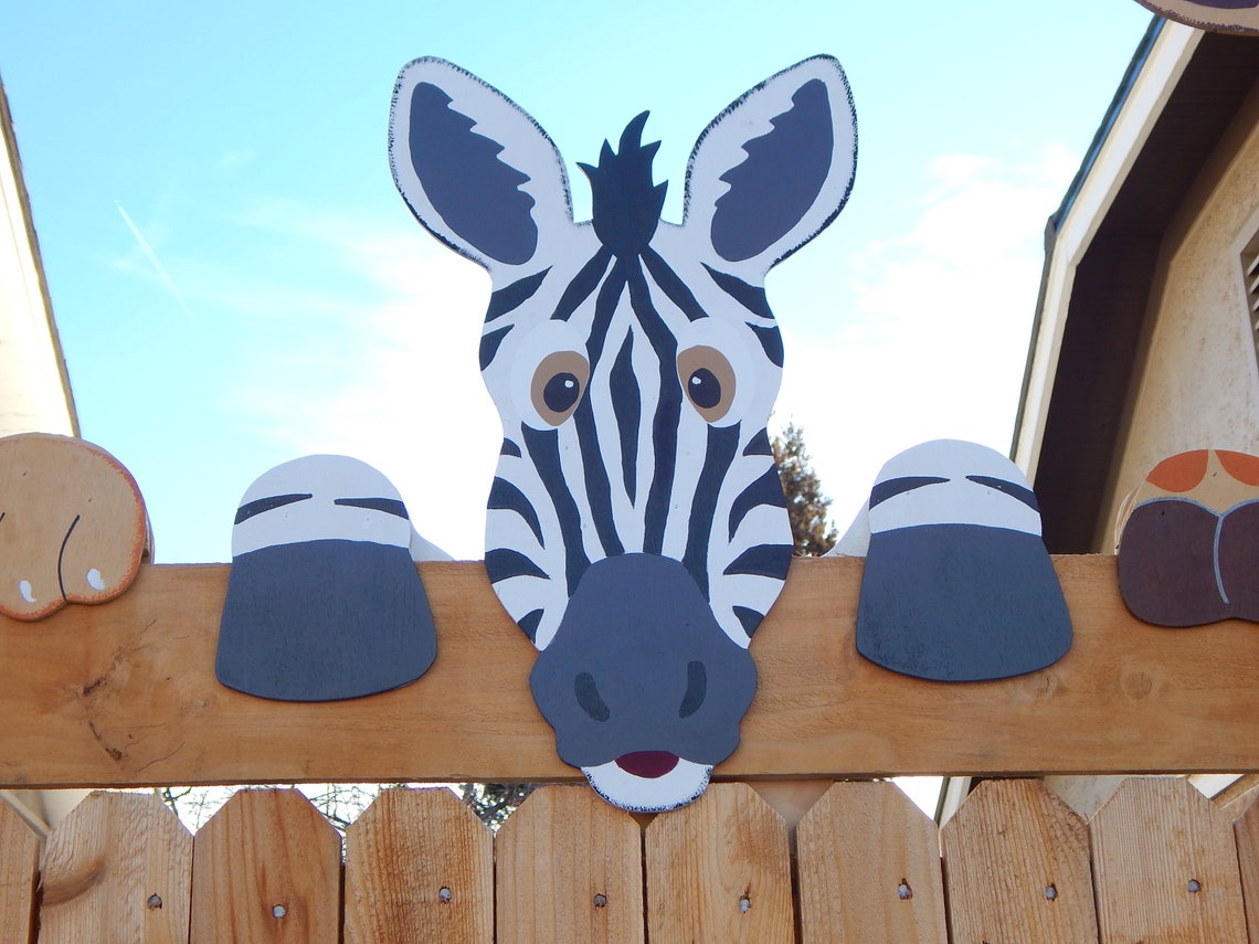 Zebra Fence Peeker Yard Art Garden Zoo Playground Decoration - Etsy