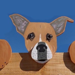 Custom Dog Fence Peeker: Hand Painted Pet Portrait Sign - Etsy