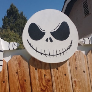 Jack Skellington Skeleton Fence Peeker Yard Art Garden Playground ...