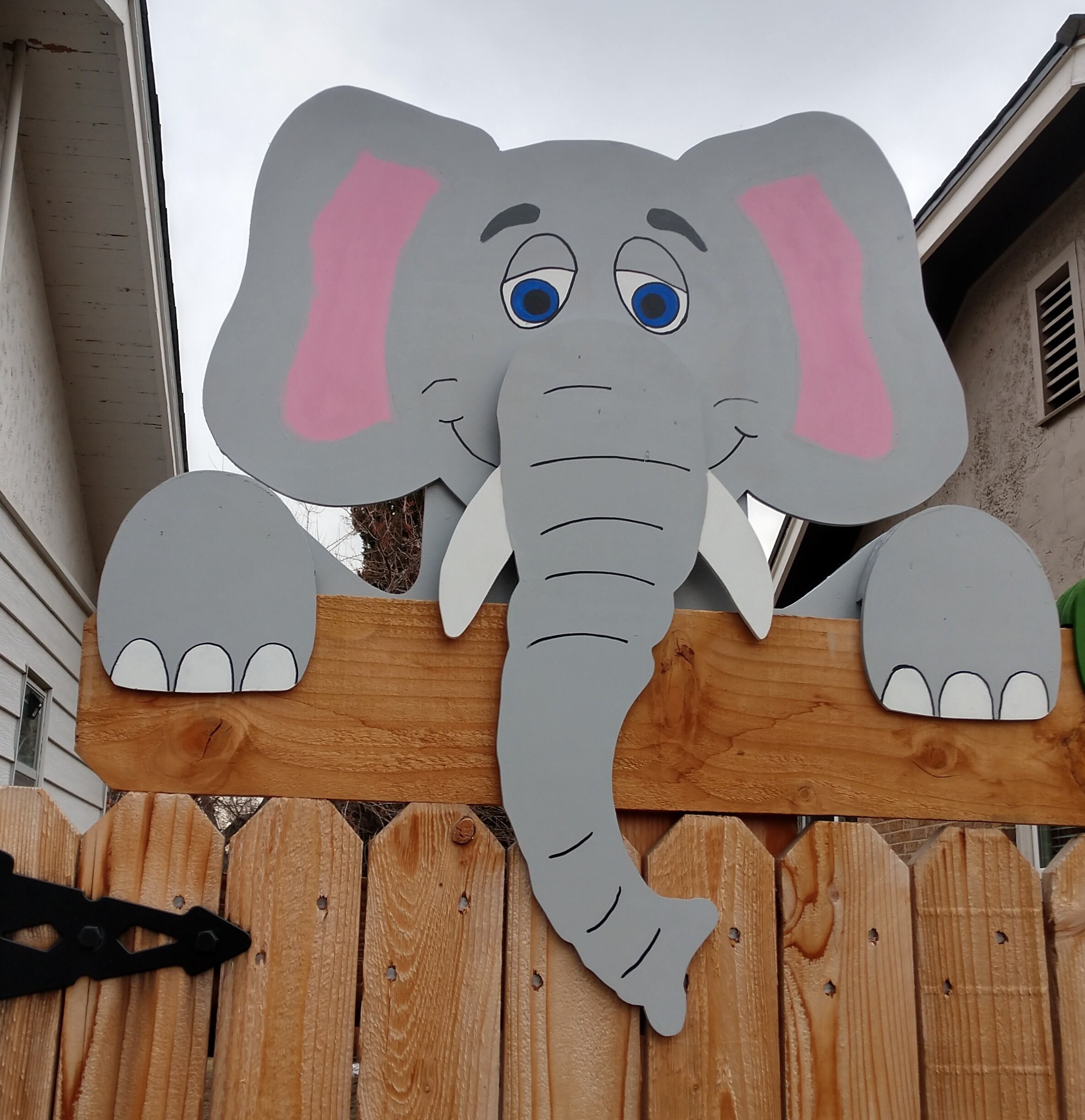 Elephant Fence Peeker Yard Art Garden Playground Outdoor Yard - Etsy