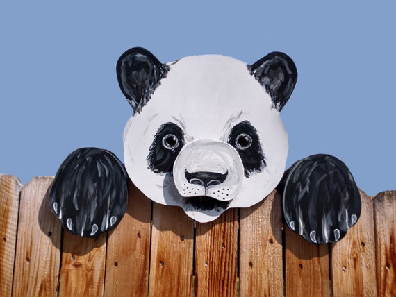 Panda Bear Fence Peeker Peeper Yard Art Garden Playground - Etsy Canada